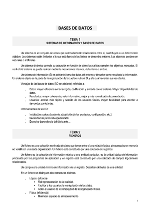 Base De Datos - Tema 3 - Apuntes - Bases de datos – Tema 3 1 Tema 3 ...
