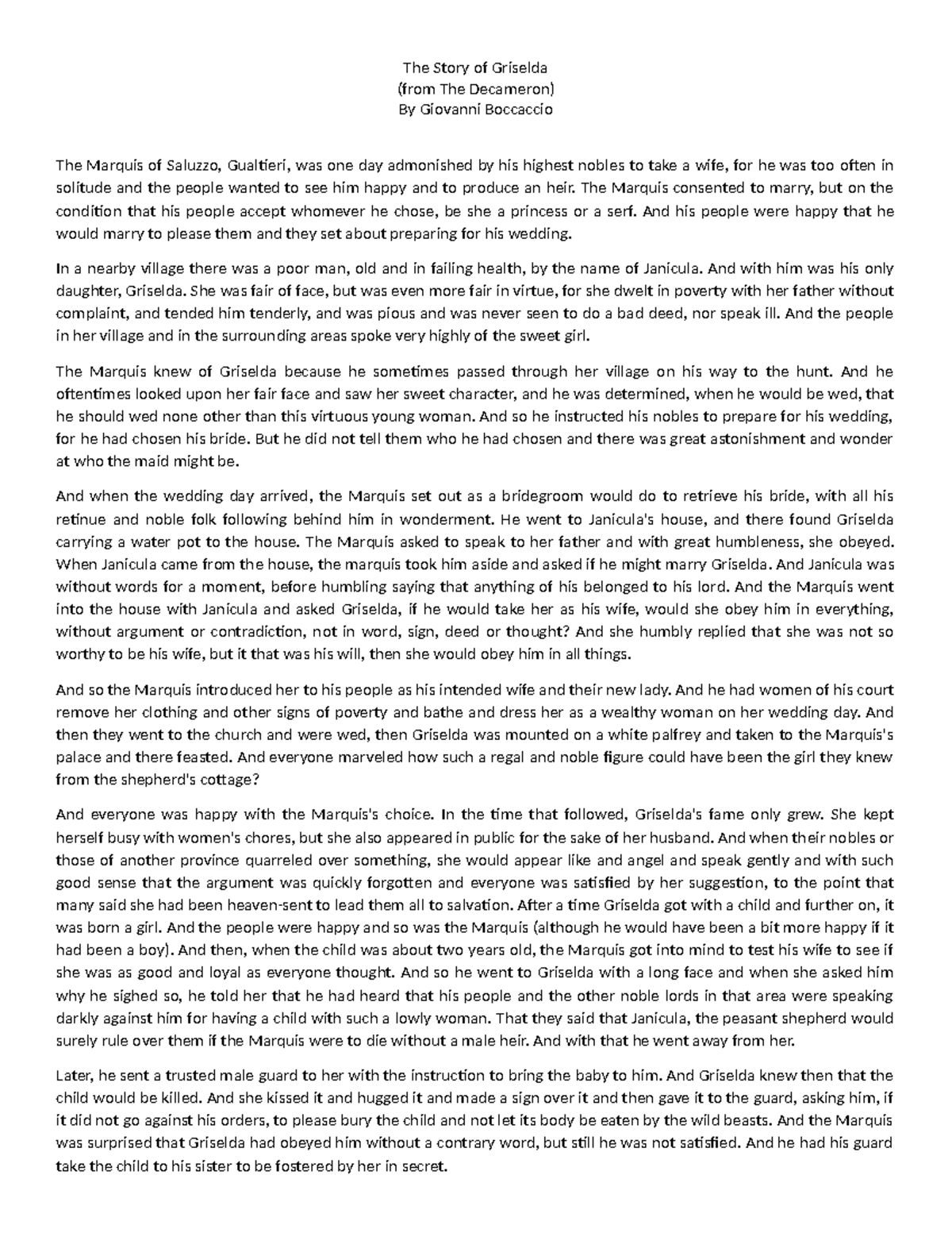 The-Story-of-Griselda - The Story of Griselda (from The Decameron) By ...