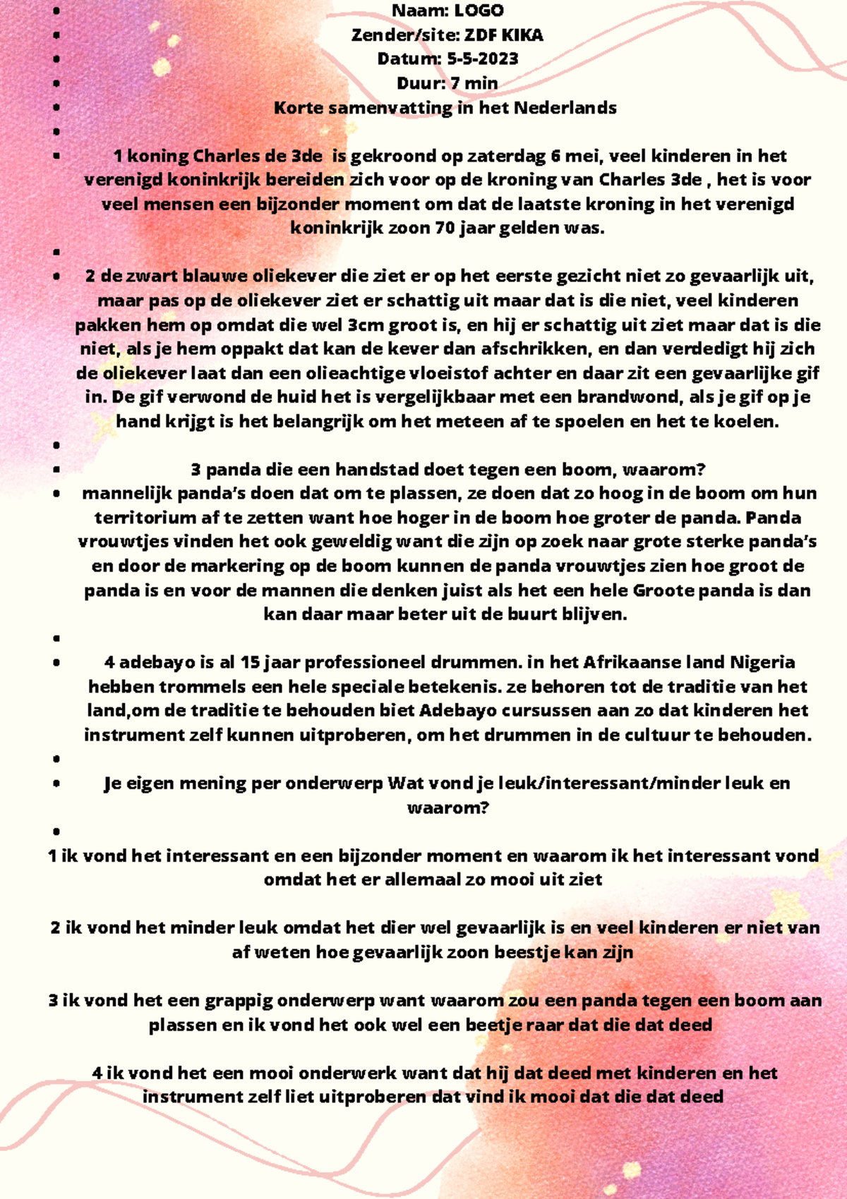 Taaltak duits - leuke - Naam: LOGO Zender/site: ZDF KIKA Datum: 5-5 ...