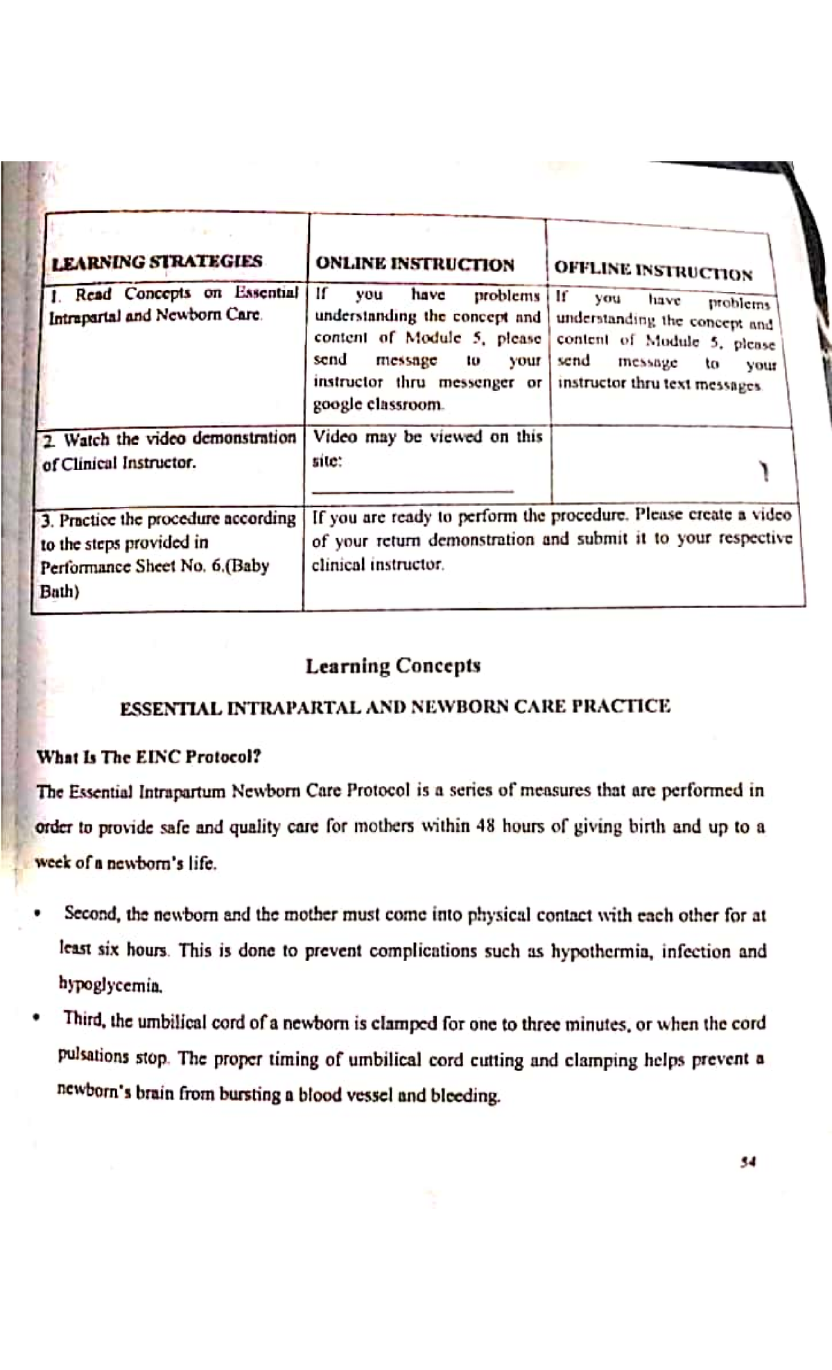 EINC module - Einc care protocol - Nursing - Studocu