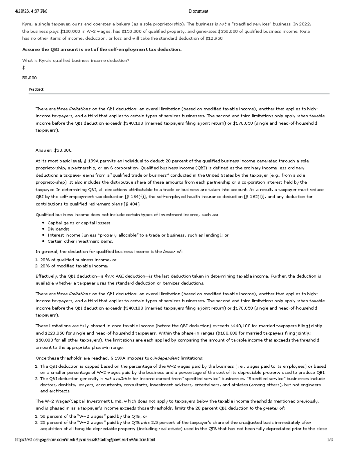 Chap 15 QBI Deduction Q17 - 4/28/23, 4:37 PM Document - Studocu