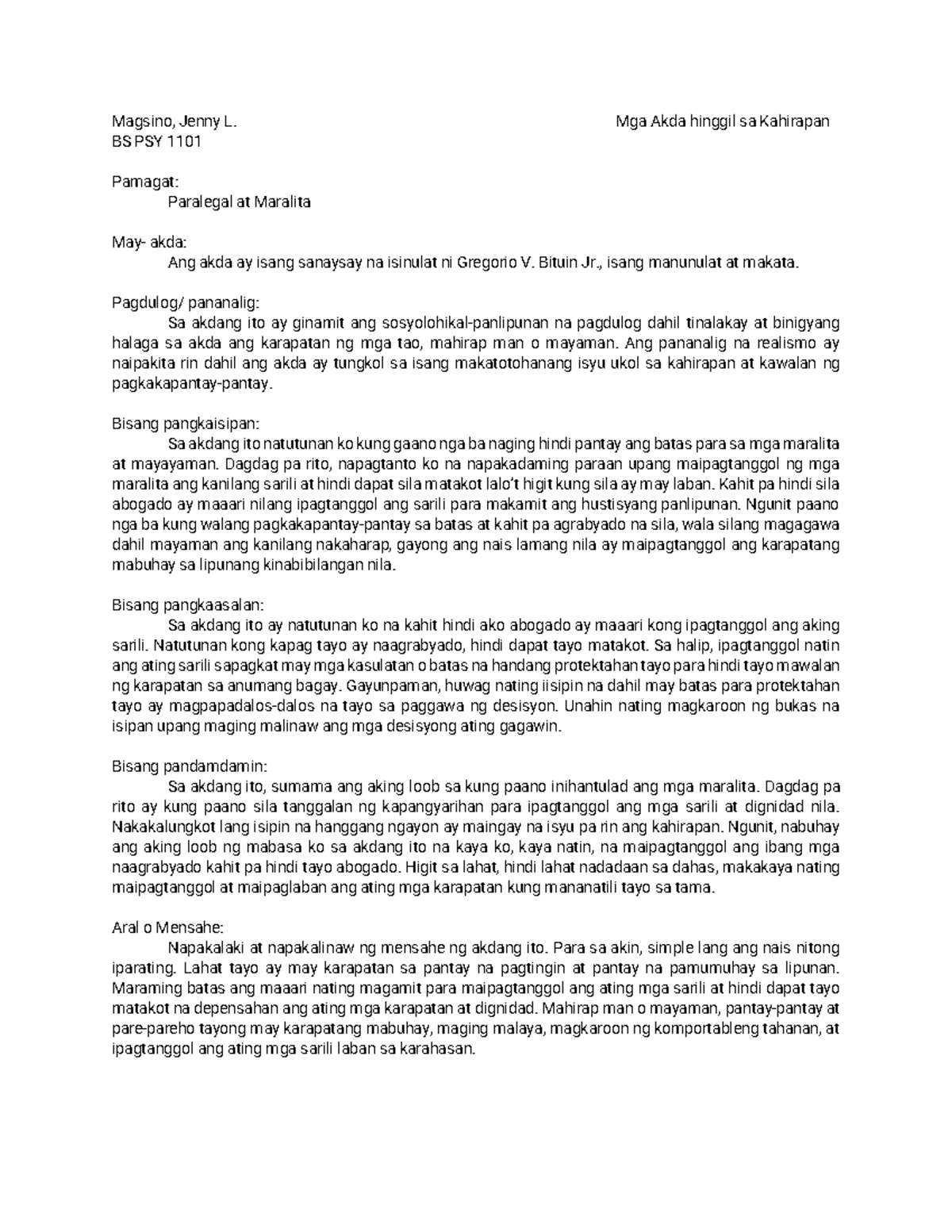 Mga Akda hinggil sa Kahirapan - Magsino, Jenny L. Mga Akda hinggil sa ...