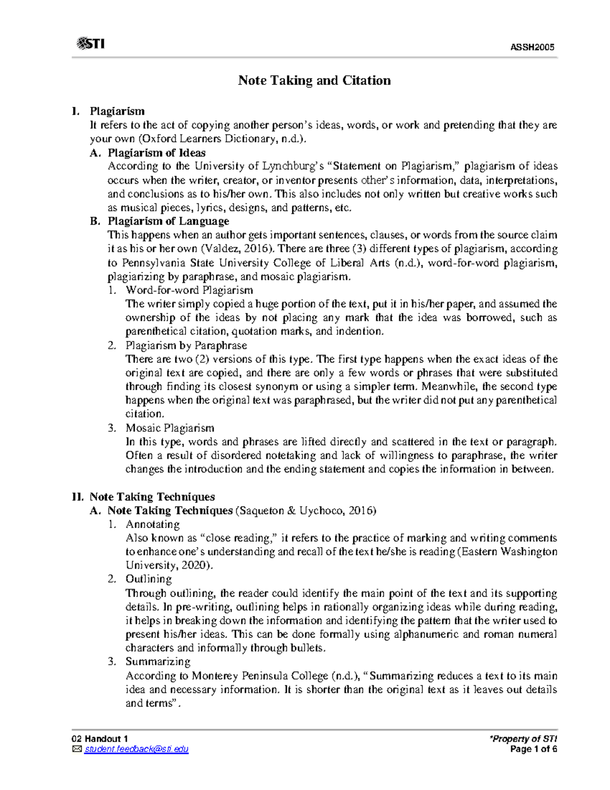 02 Handout 120 - dont read - 02 Handout 1 *Property of STI Note Taking ...