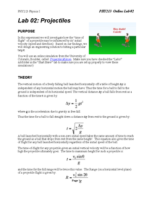 Lab 6 - Lab 6 - PHY213 Online Lab 06 PHY213 Physics I Lab 06: Balancing Act PURPOSE In this ...