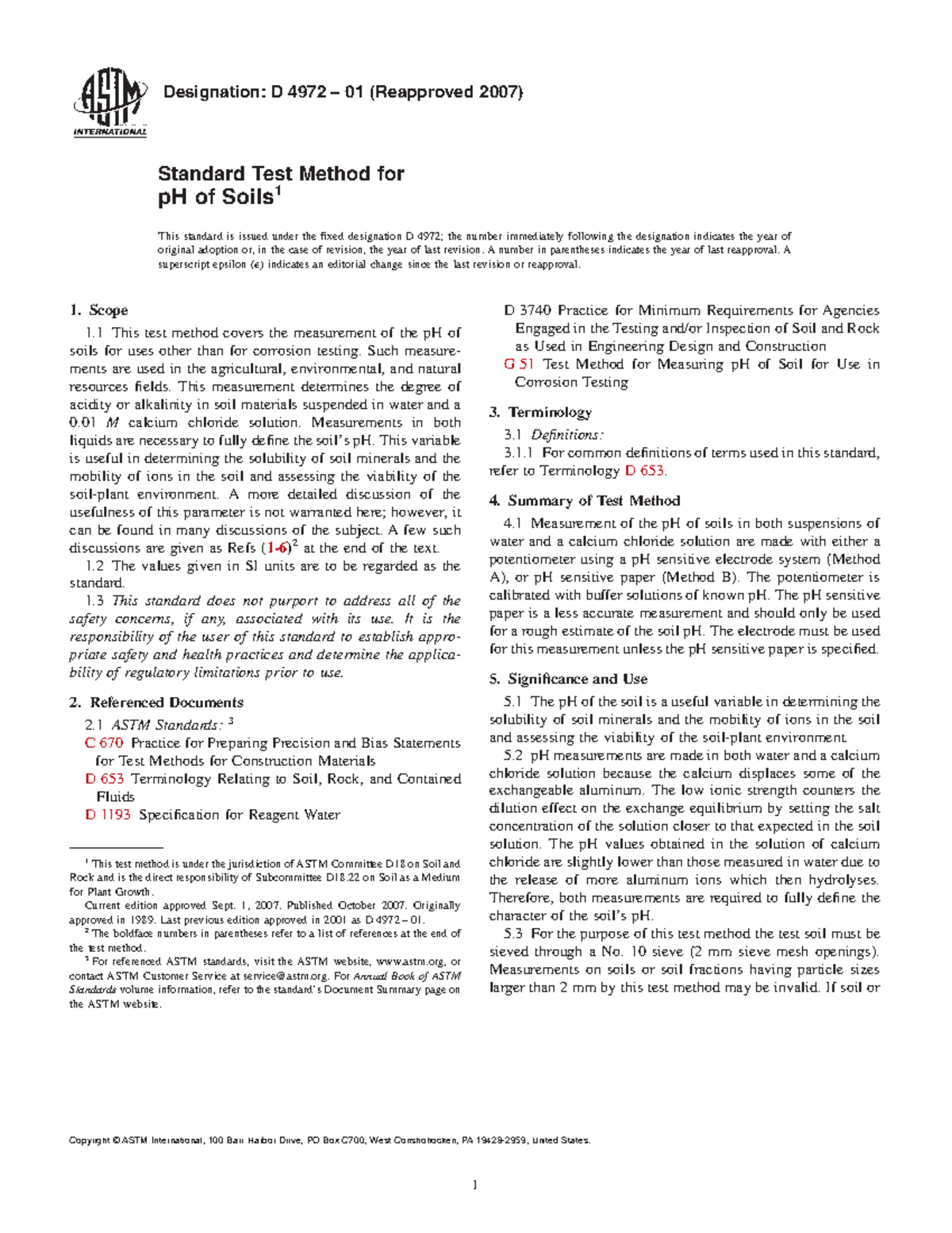 390698811 ASTM D 4972 R 2007 - Designation: D 4972 – 01 (Reapproved ...