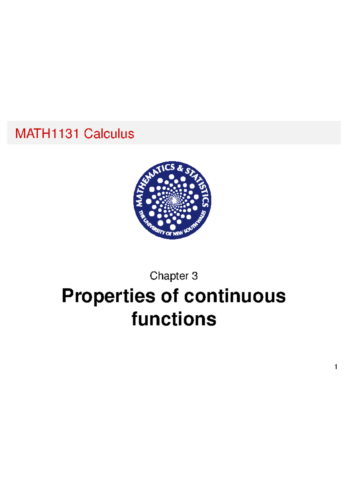 Week 3 annotated slides part2 - MATH1131 Calculus Chapter 3 Properties ...