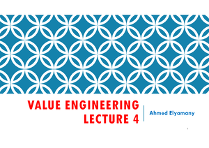 Value Engineering - Lecture 6- FAST Diagram - Value Engineering Lecture 6 FAST Diagram Value ...