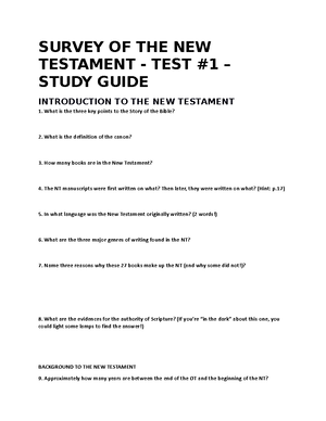 N.T. Sudy Guide #5 - NT Study Guide INTRODUCTION TO THE EPISTLES 1 ...