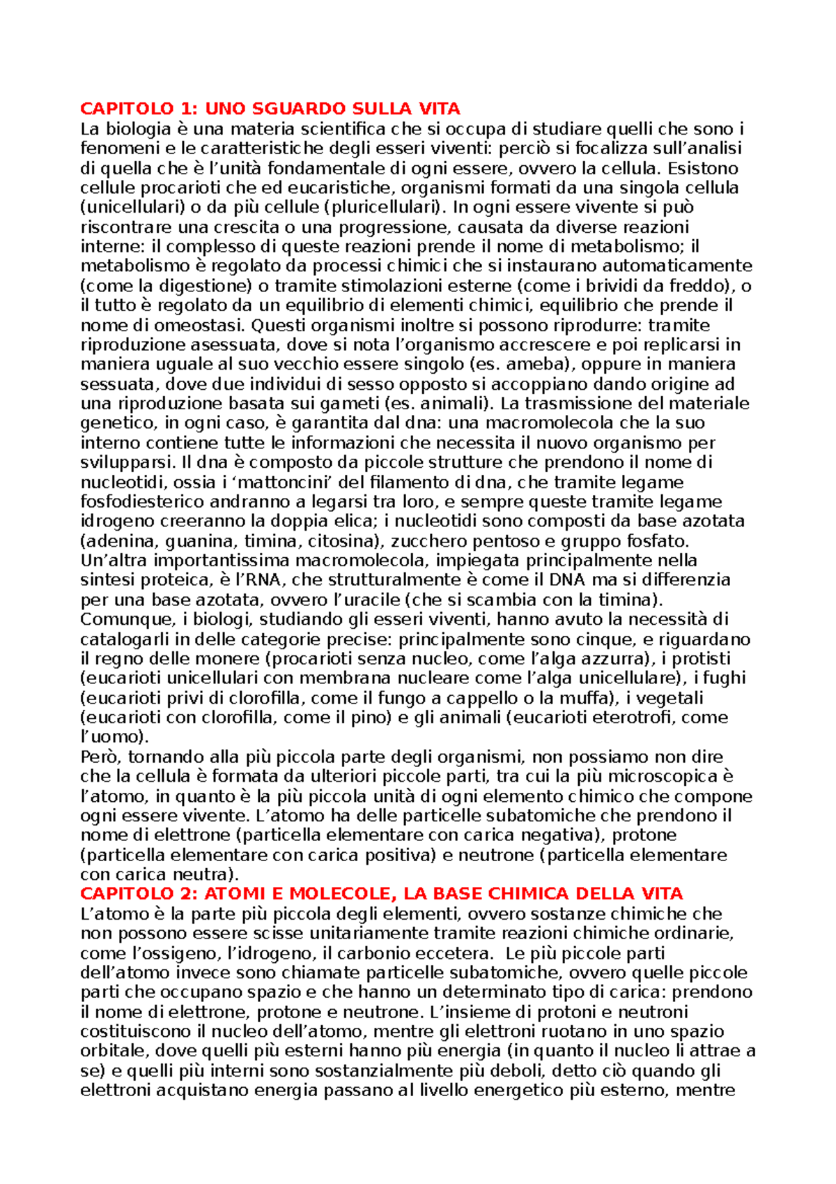 Riassunto Solomon, Berg, Martin Elementi di Biologia - CAPITOLO 1: UNO ...