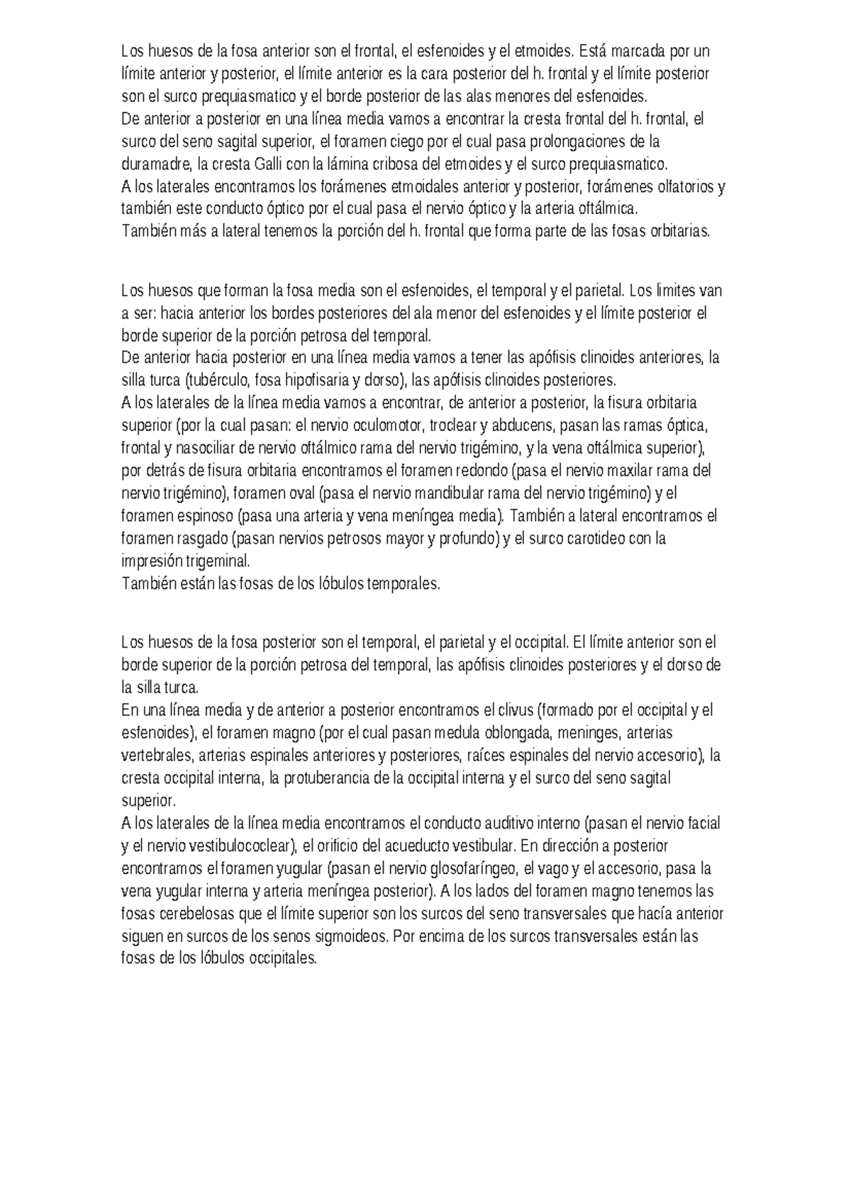 Exobase y Endobase. Fosas y zonas craneales. Cabeza ósea - Los huesos ...