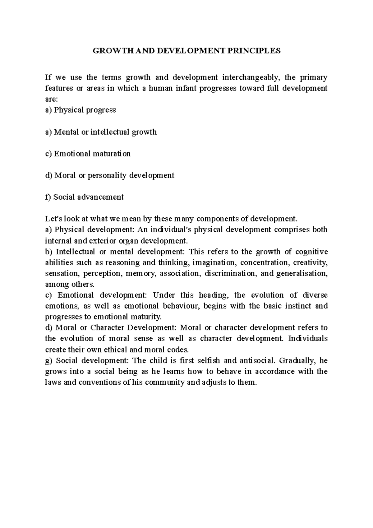 Growth AND Development Principles - GROWTH AND DEVELOPMENT PRINCIPLES ...