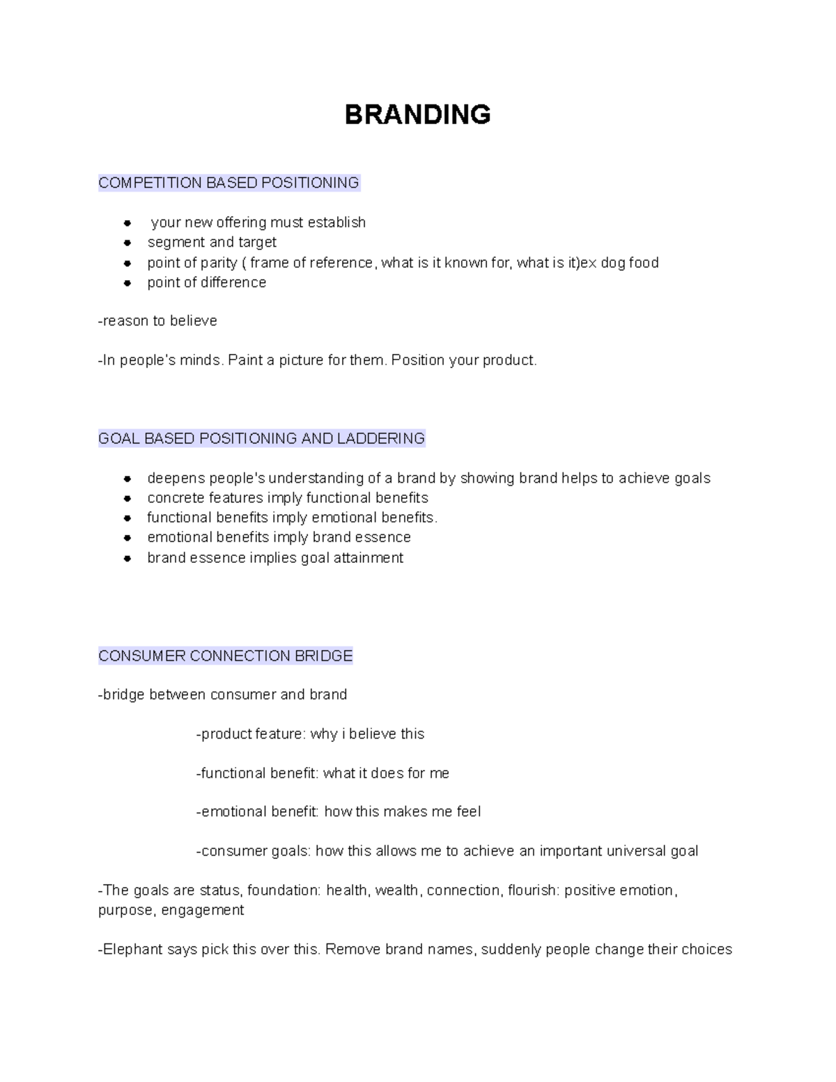 Class 8 Branding - BRANDING COMPETITION BASED POSITIONING your new ...