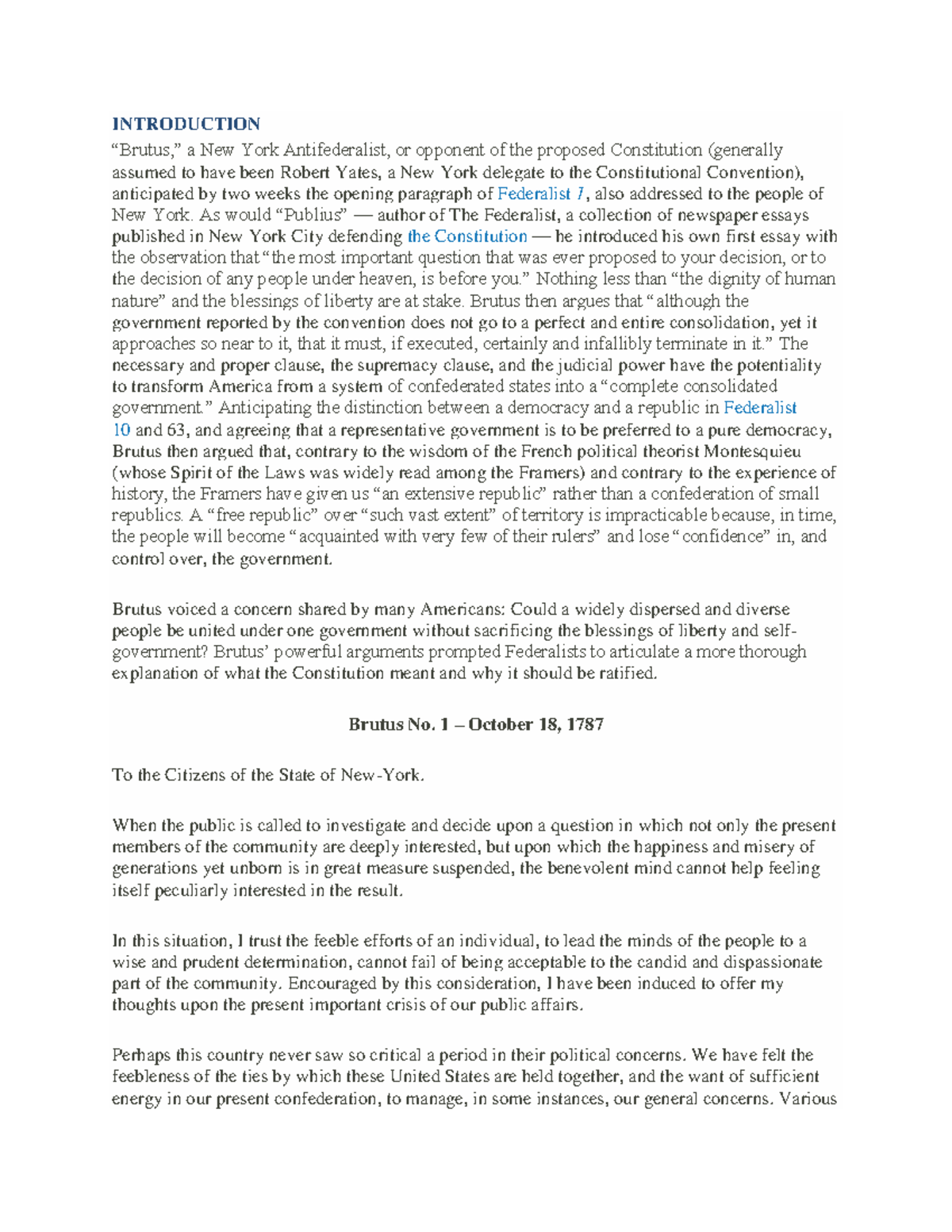 Brutus No. 1 | Close Readings - INTRODUCTION “Brutus,” a New York ...