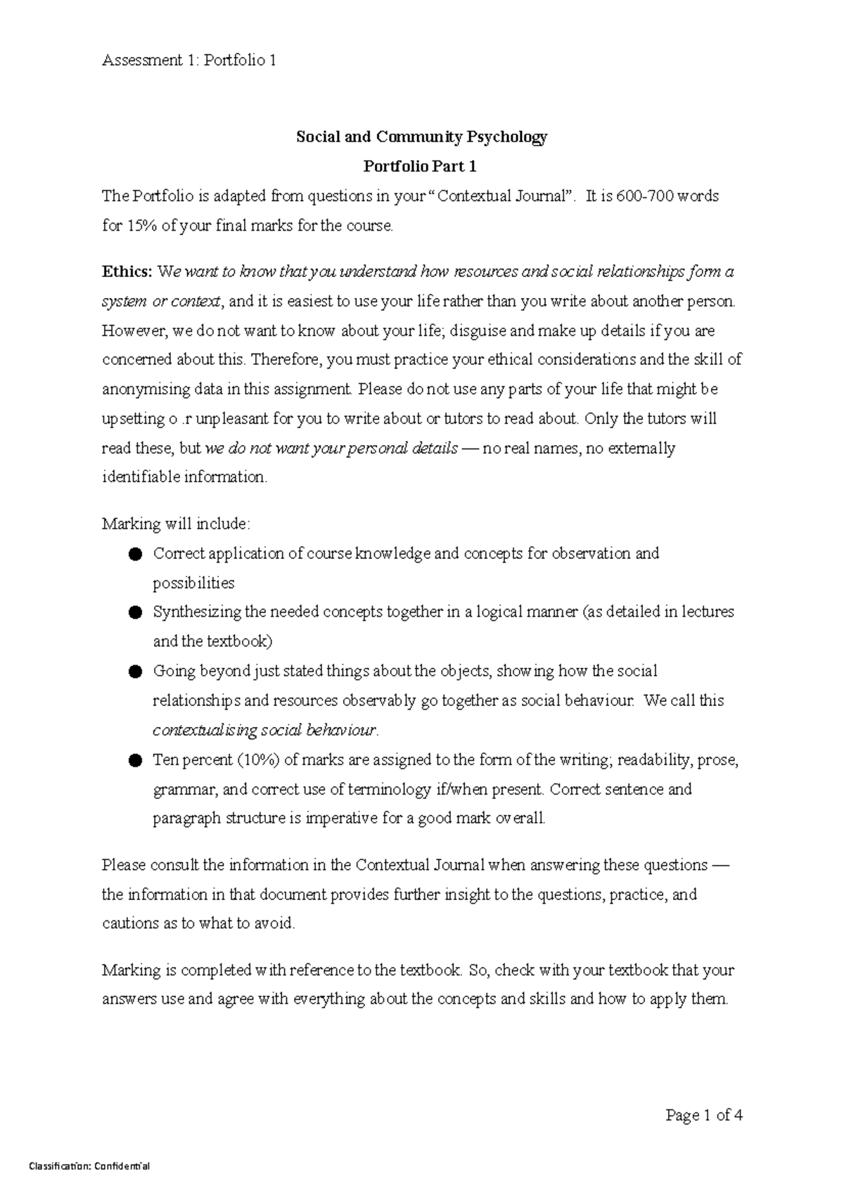 2022 Portfolio 1 - Social and Community Psychology Portfolio Part 1 The ...