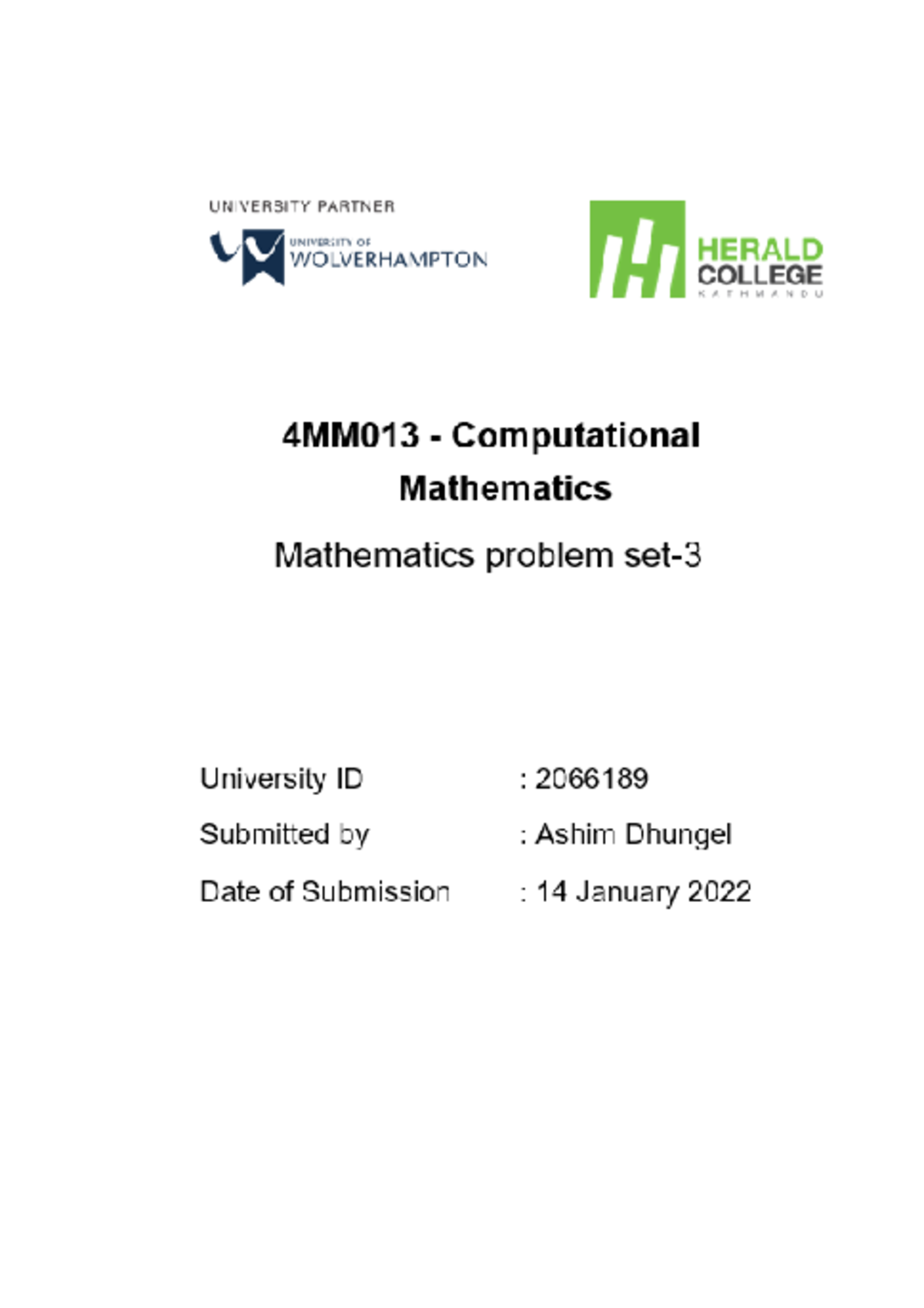 Mathematical solving - Computer science Information Technology - Studocu