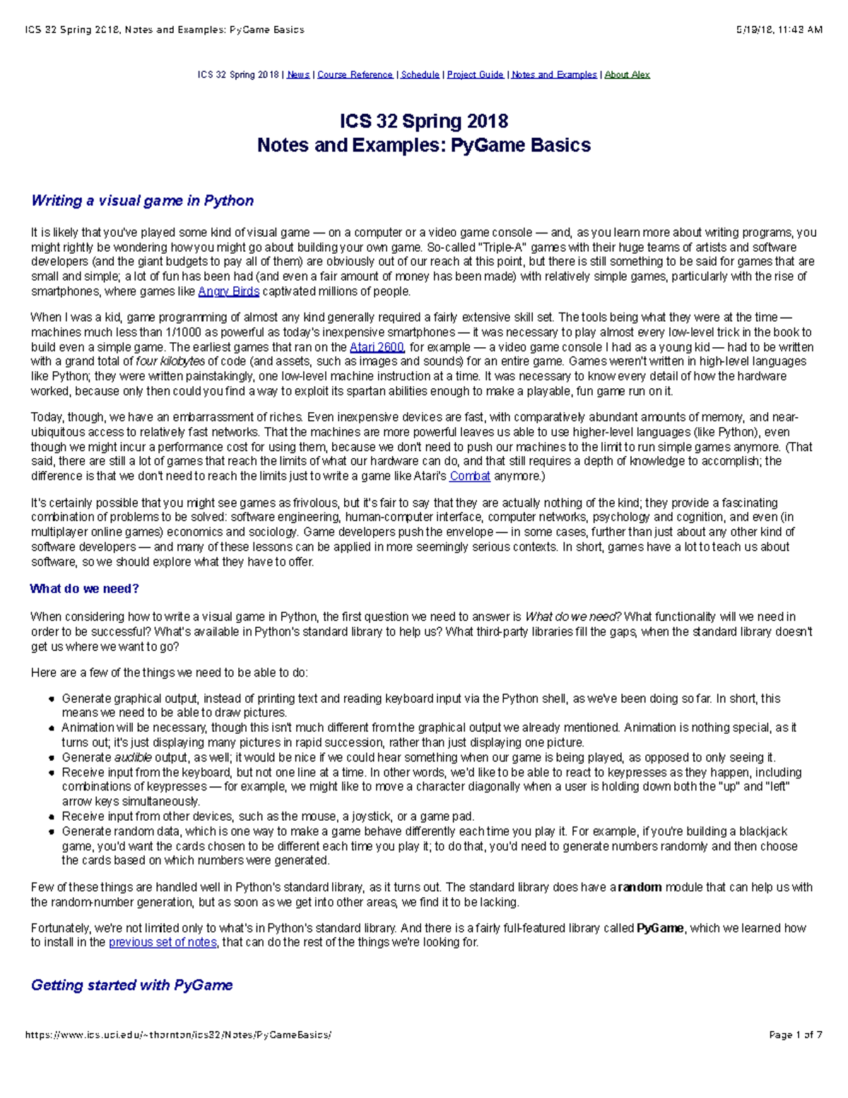 ICS 32 Spring 2018 , Notes and Examples: Py Game Basics - So-called ...