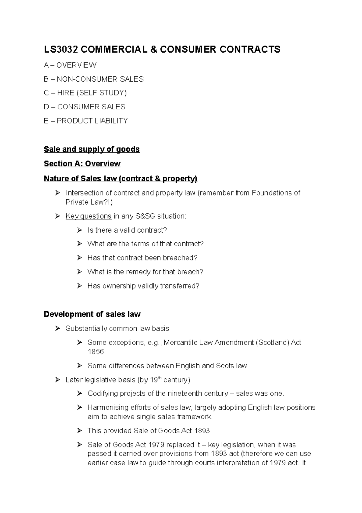 .LS3032 Commercial & Consumer Contracts - LS3032 COMMERCIAL & CONSUMER ...