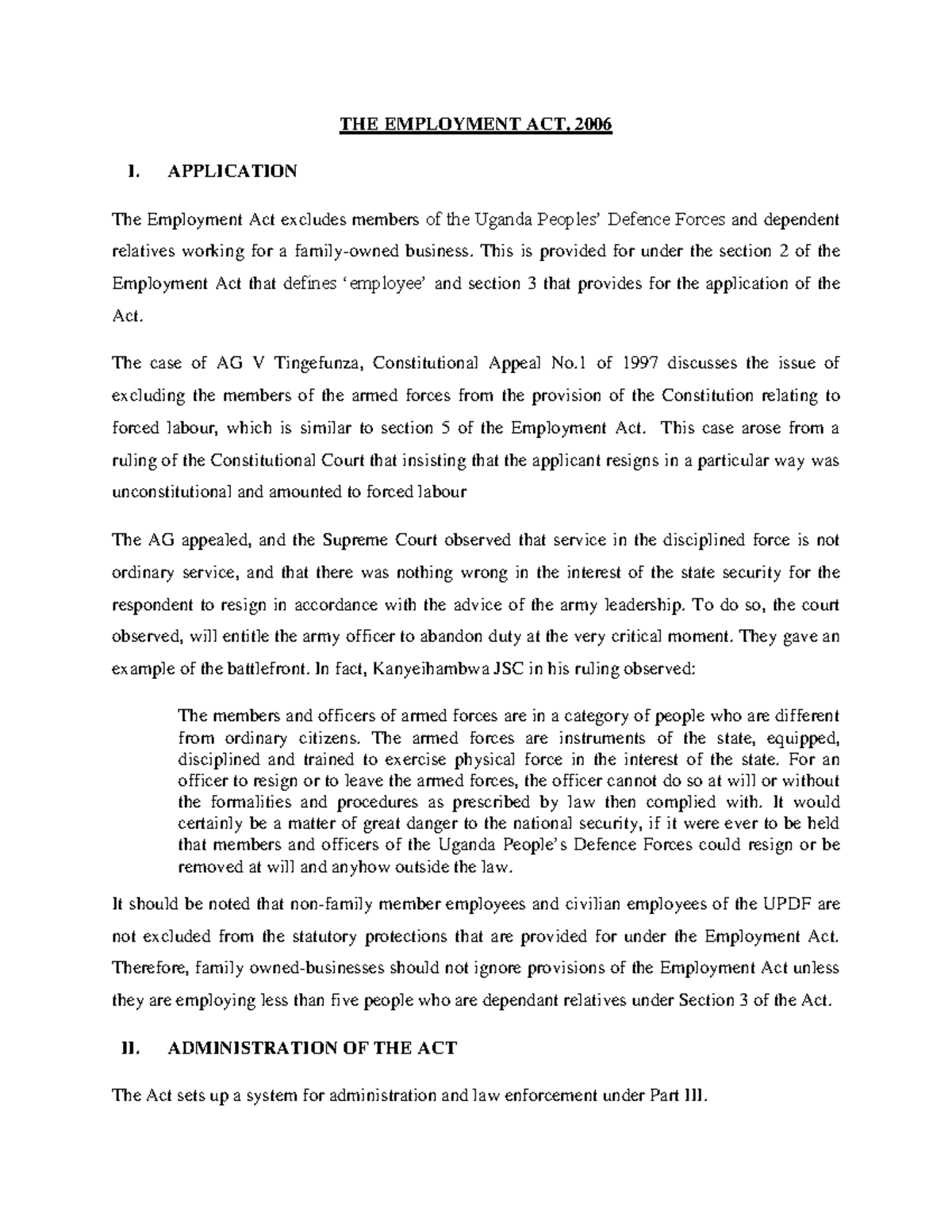 Guidance Notes on the Employment Act, 2006 - THE EMPLOYMENT ACT, 2006 I ...