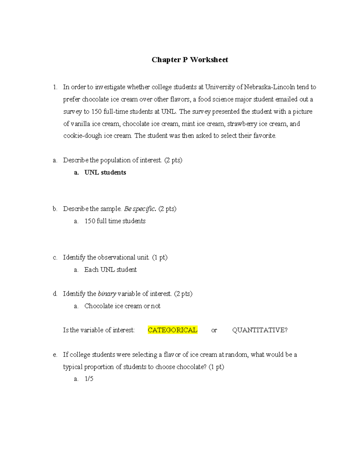 Chapter P Worksheet- DONE - Chapter P Worksheet In order to investigate ...