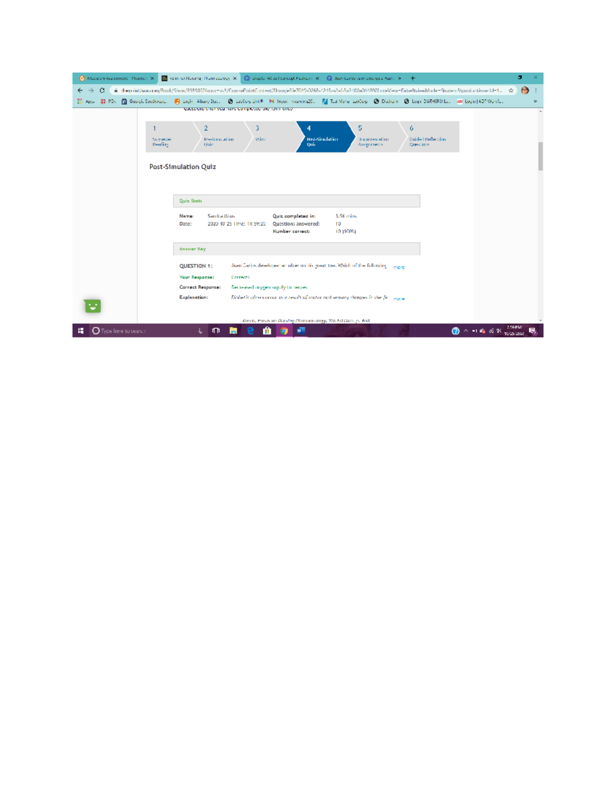 Sandra mims Pharm Vsim post quiz results - NURS 4240 - Studocu
