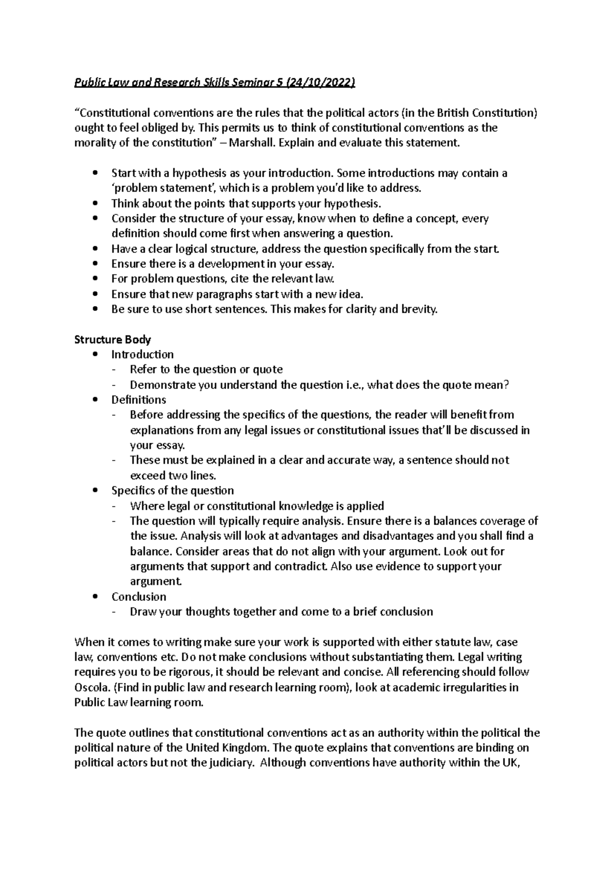 Public Law Seminar 5 (24 - Public Law and Research Skills Seminar 5 (24 ...