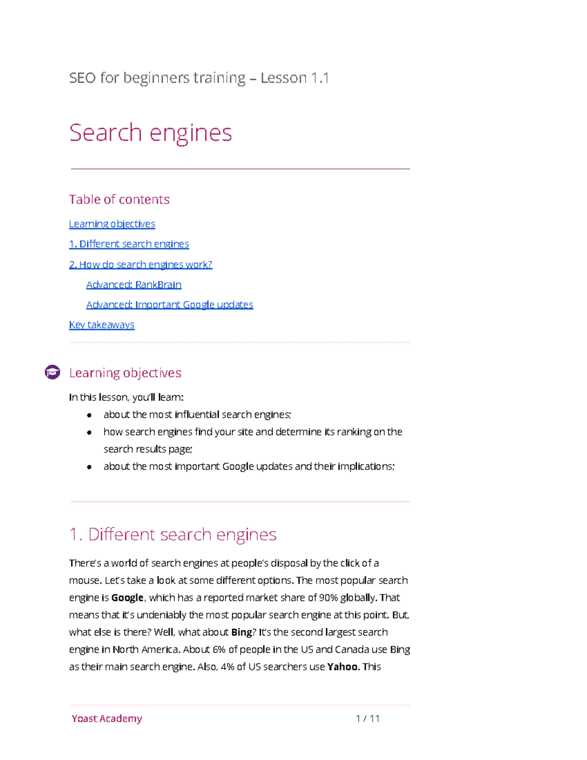 1 1 Search engines SEO for beginners - SEO for beginners training ...