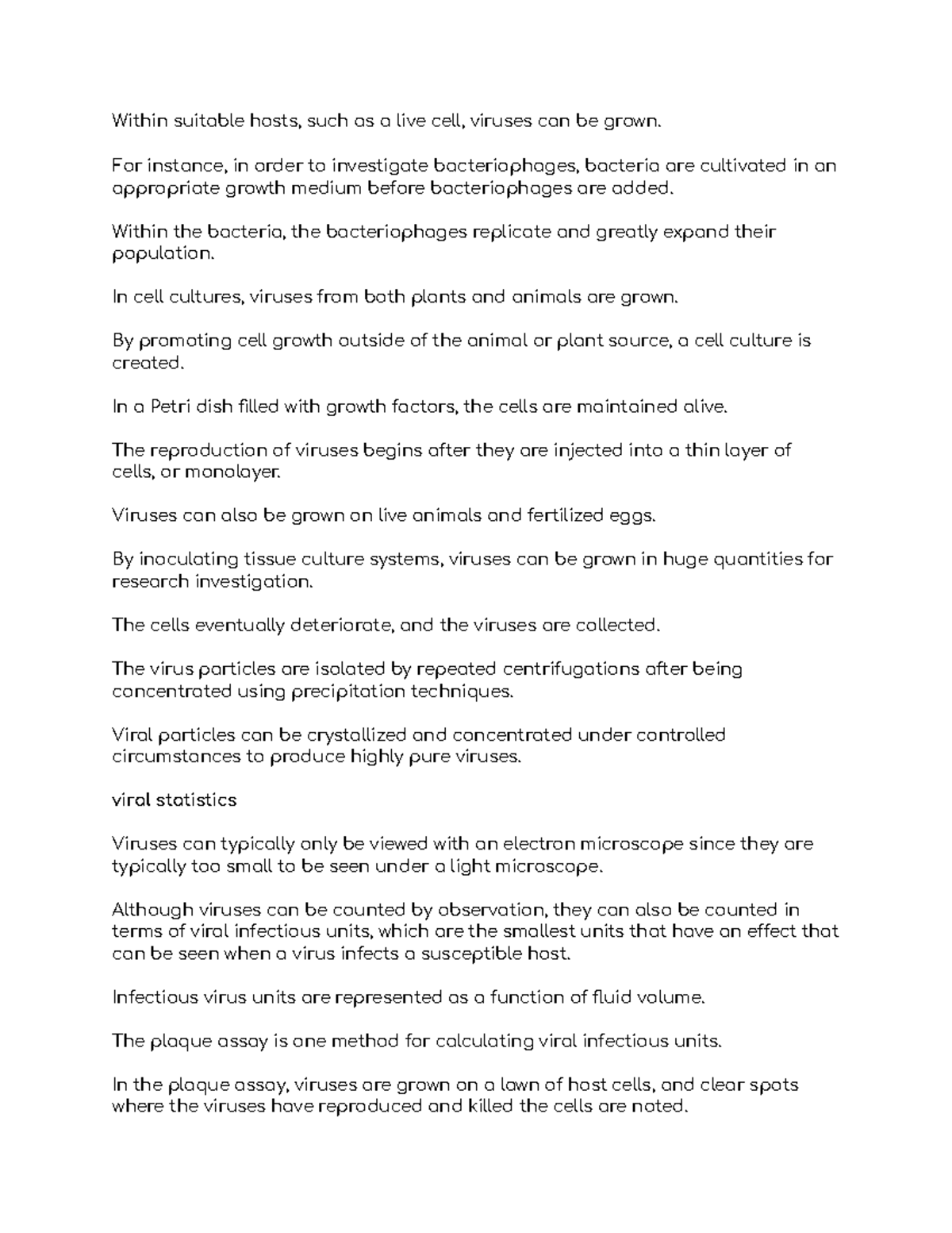 Viral Physiology and Cultivation - Within suitable hosts, such as a ...