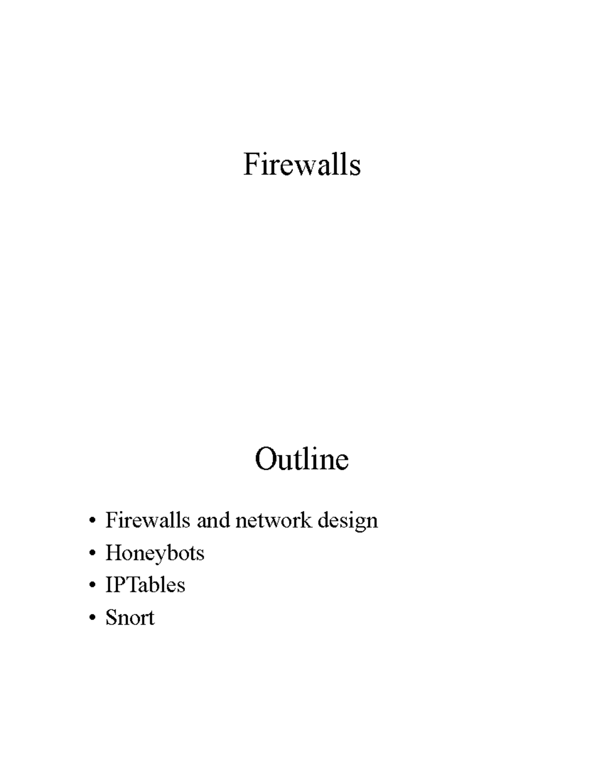 Firewall Security tools Revised-Handouts C - Firewalls Outline ...