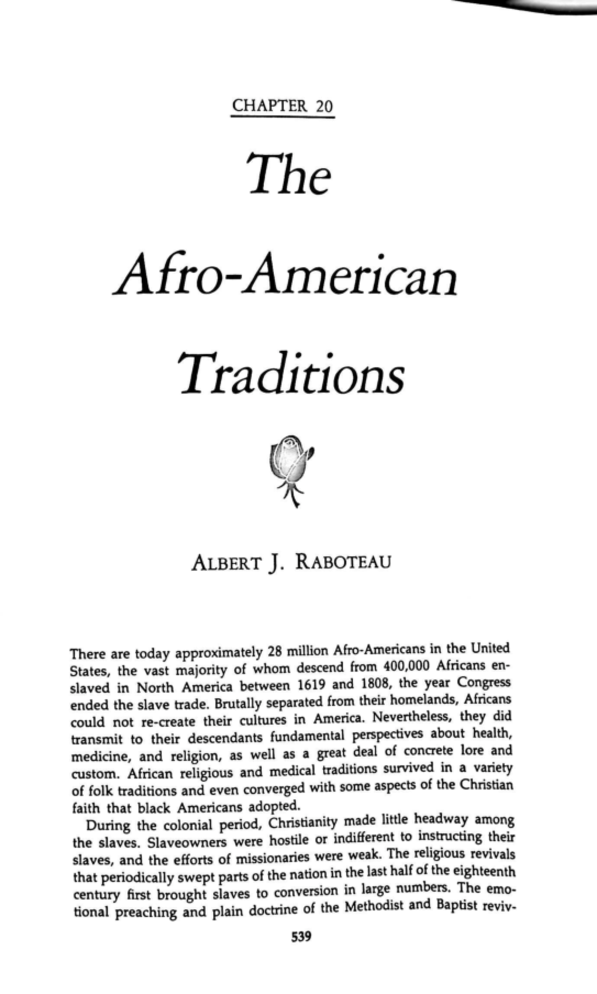 Chapter 20 The Afro American Traditions - CHAPTER 20 Afro-American ...