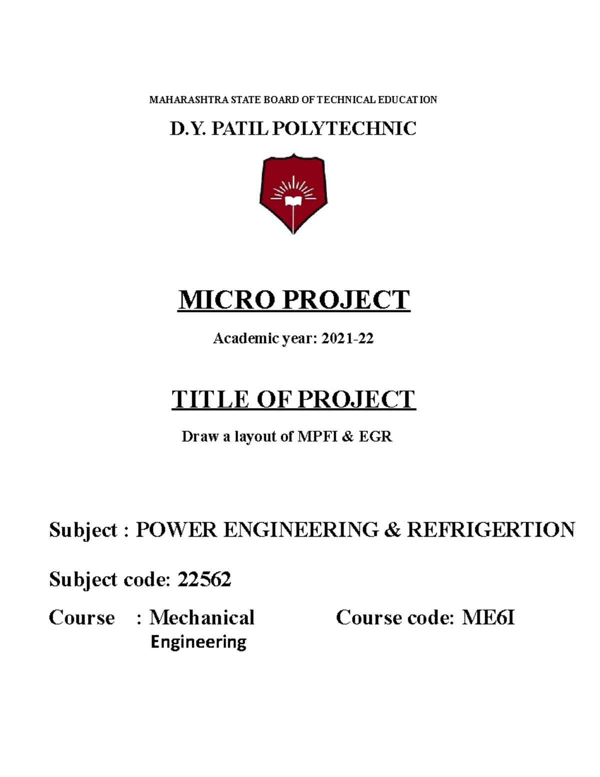Micro project soft copy - MAHARASHTRA STATE BOARD OF TECHNICAL ...