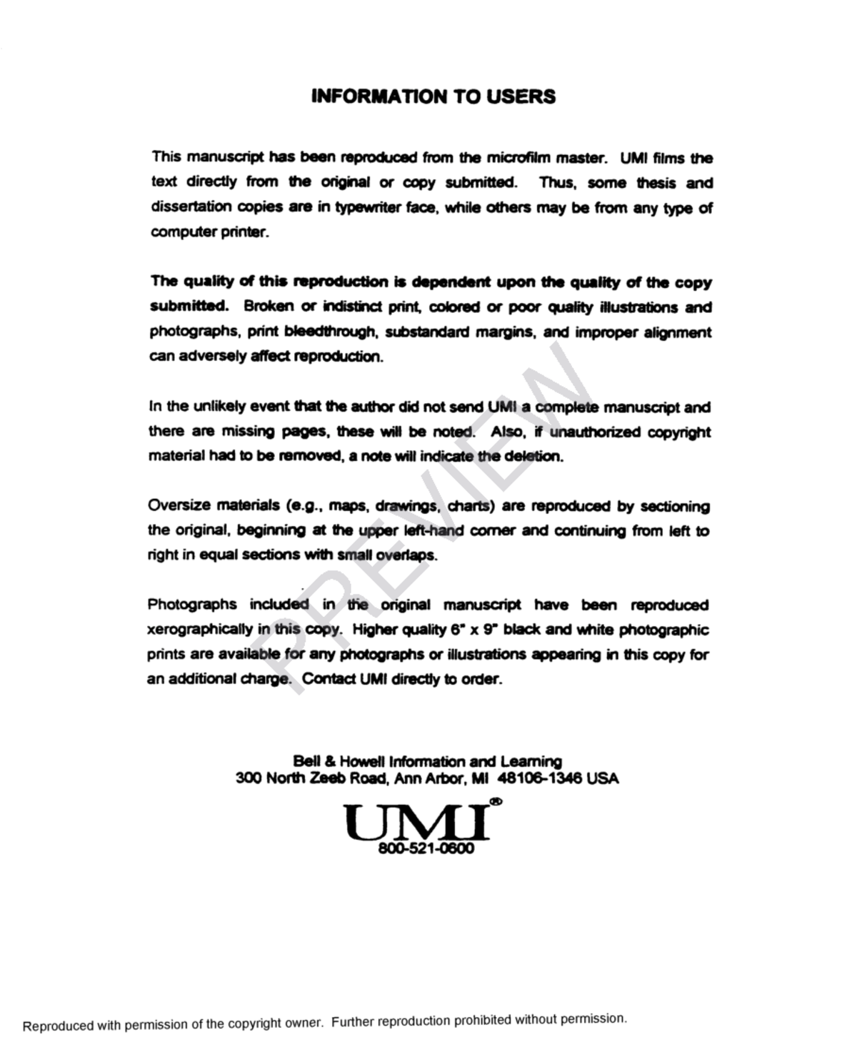 Out - INFORMATION TO USERS This manuscript has been reproduced from the ...