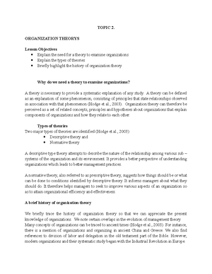 Topic 3-1 - Research Methodology notes - TOPIC 3. ORGANIZATION ...
