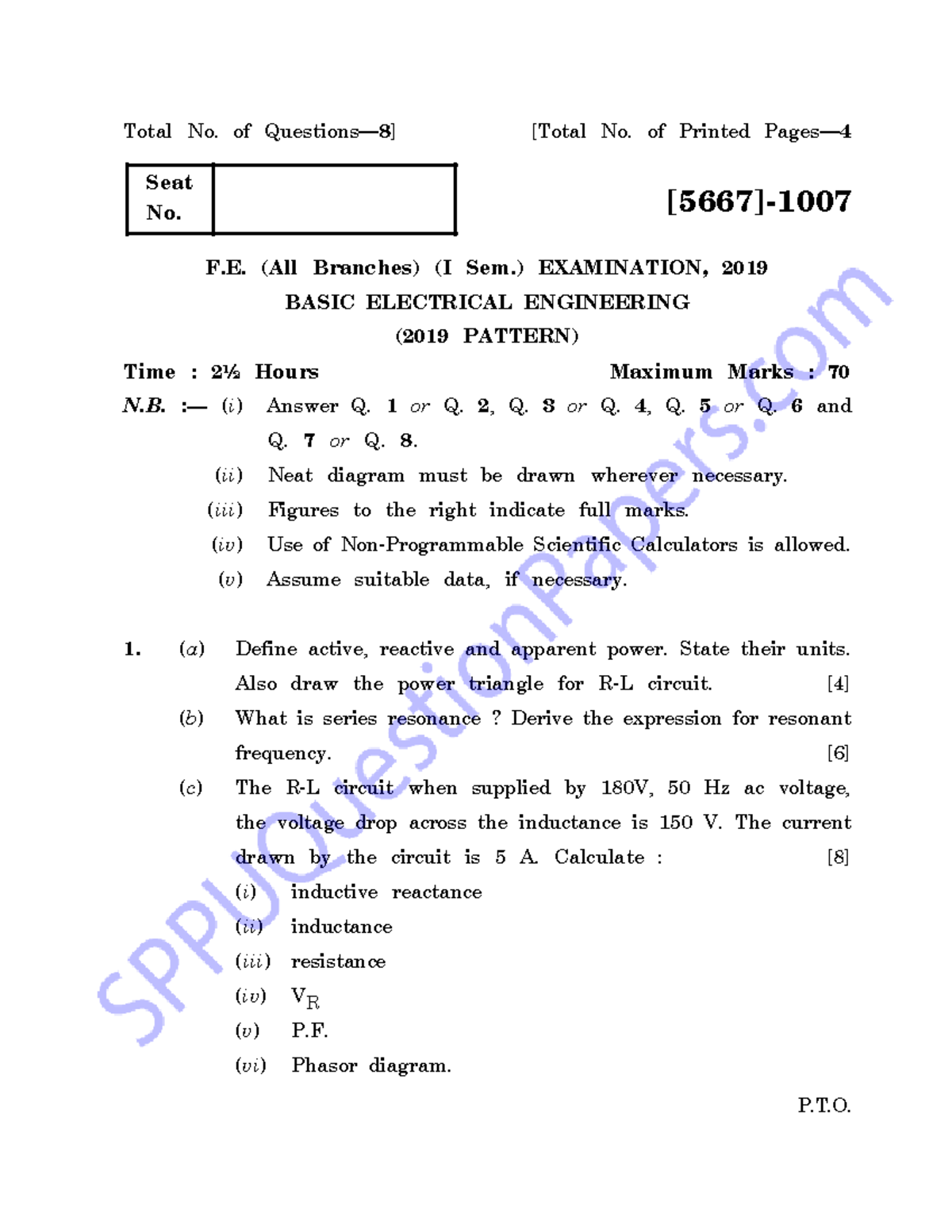 Be first-year-fe-engineering semester-1 2019 november basic-electrical ...