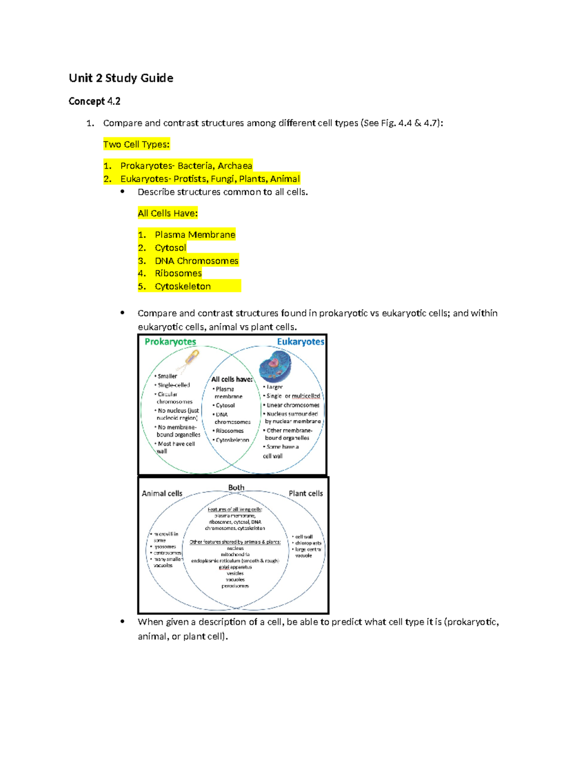 Life 120 Unit 2 Exam Study Guide - Unit 2 Study Guide Concept 4. 1 ...
