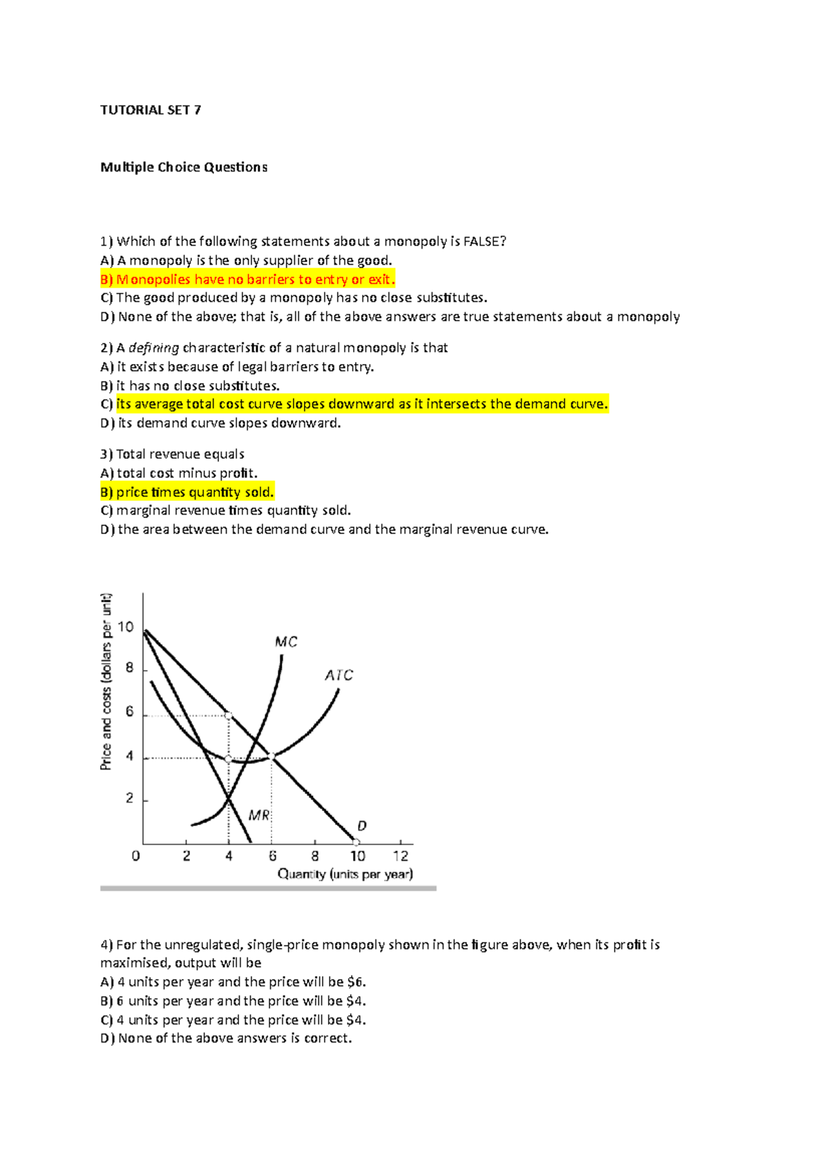 Tutorial SET 7 sv - useful - TUTORIAL SET 7 Multiple Choice Questions Which of the following ...