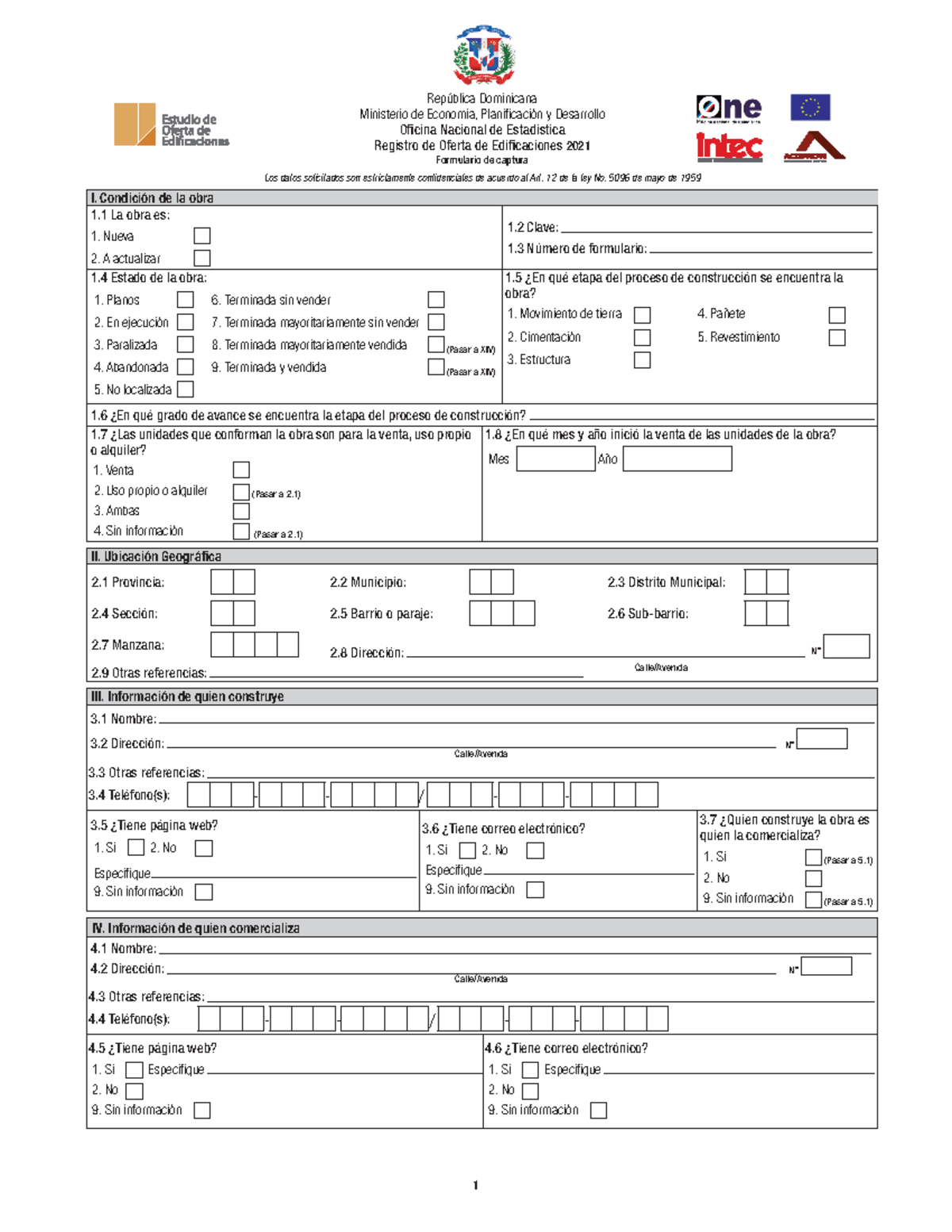 Formulario de captura 22 - República Dominicana Ministerio de Economía ...
