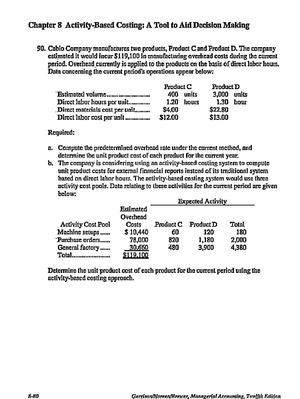 ACC911 11 - Sjjdd - Chapter 8 Costing: A Tool to Aid Decision Making ...