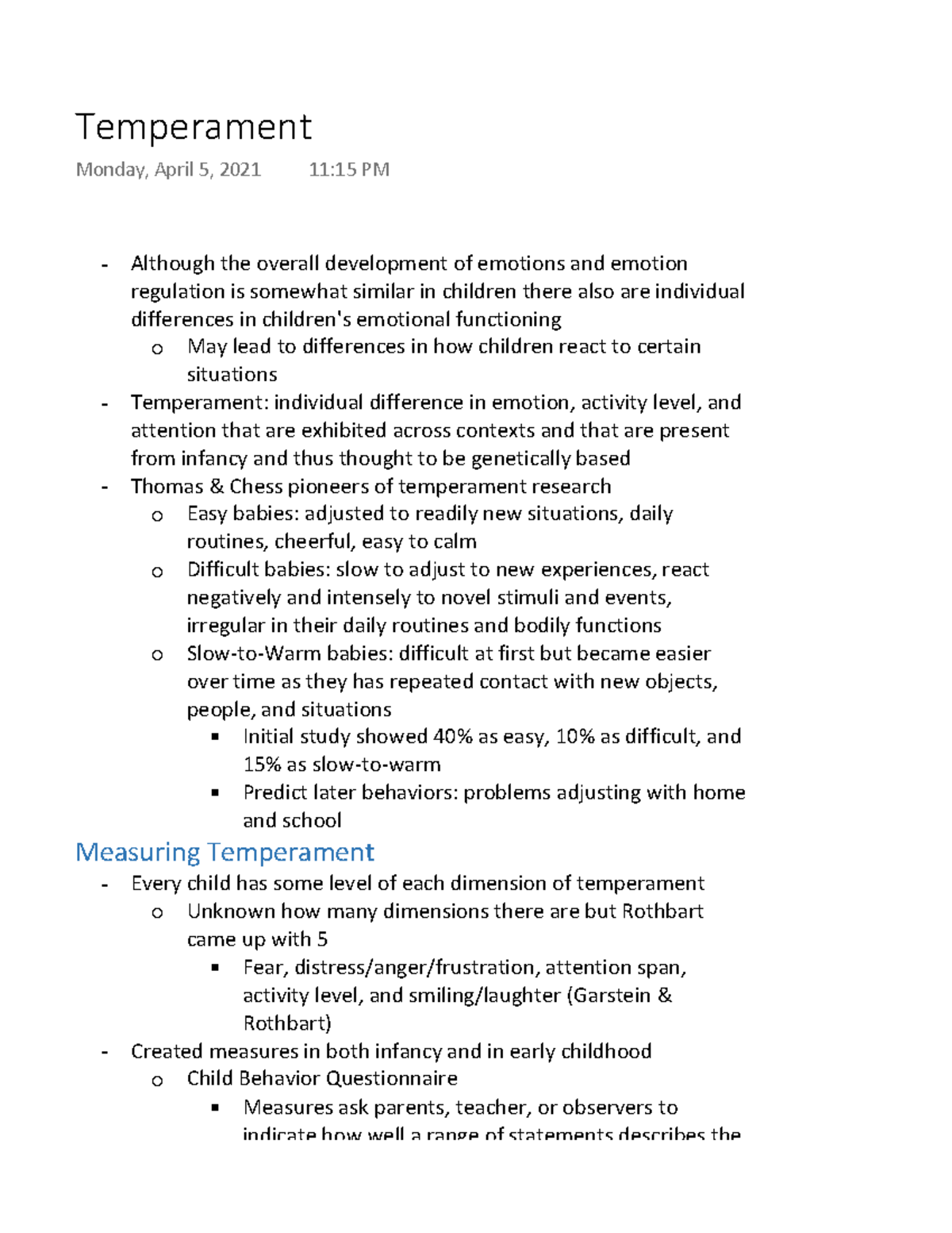 Temperament - Ganger - Although the overall development of emotions and ...