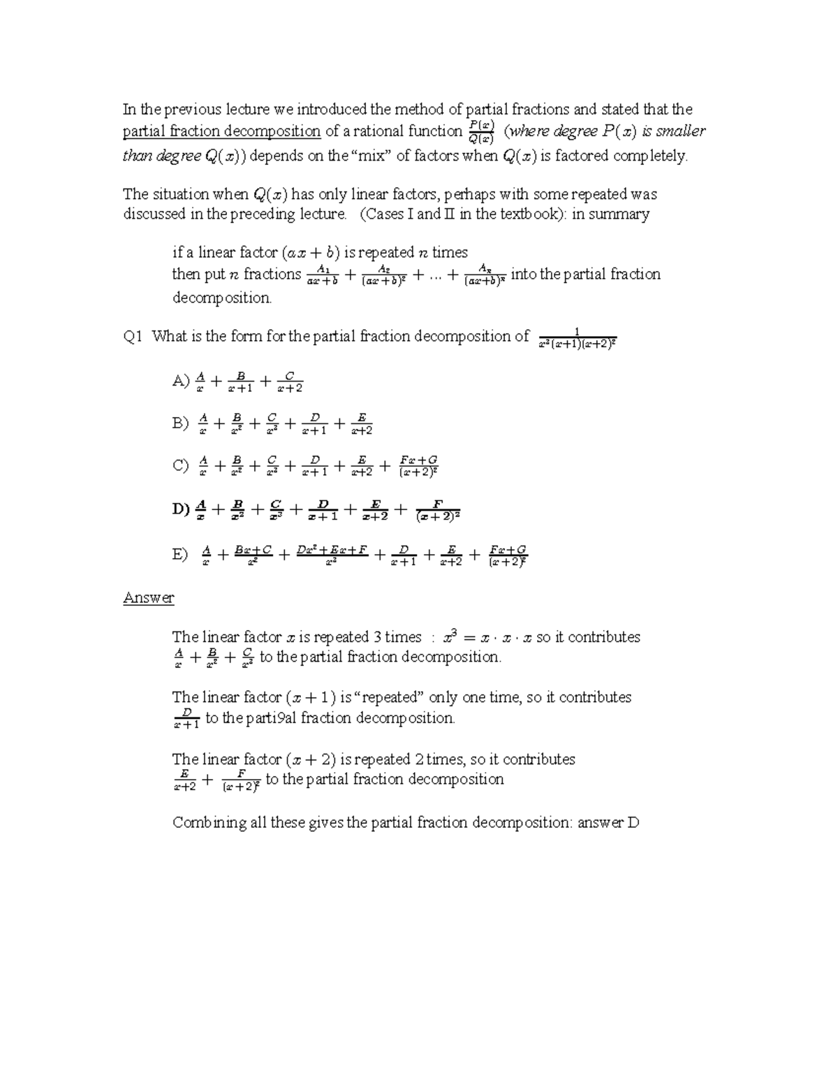 132 Spring 2017 Lecture 18 - In the previous lecture we introduced the method of partial ...