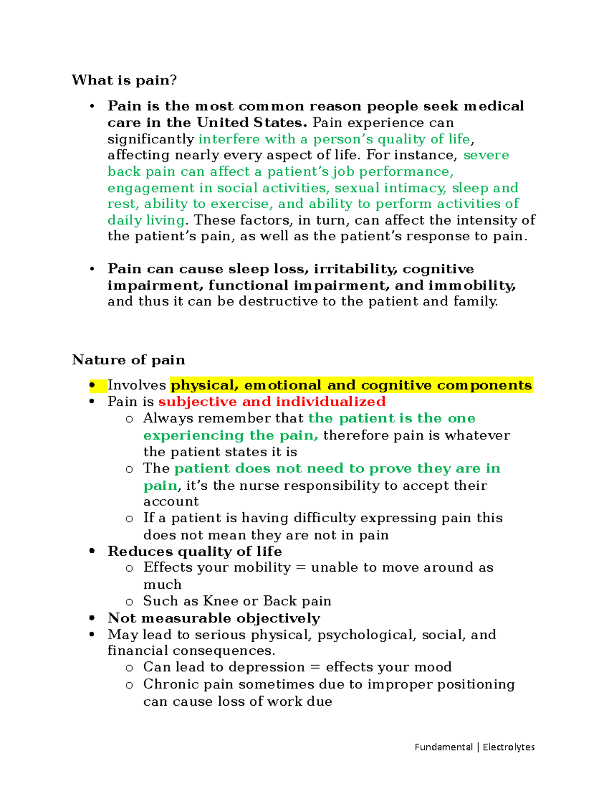Fundamental Pain - pain lecture - What is pain? Pain is the most common ...