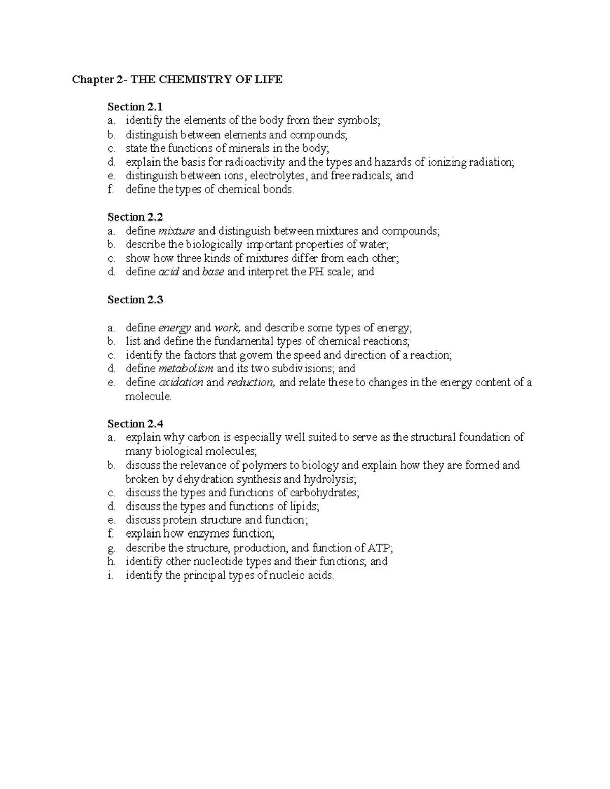 2 Chemistry review - Slides for anatomy 1 - Chapter 2- THE CHEMISTRY OF LIFE Section 2. a ...