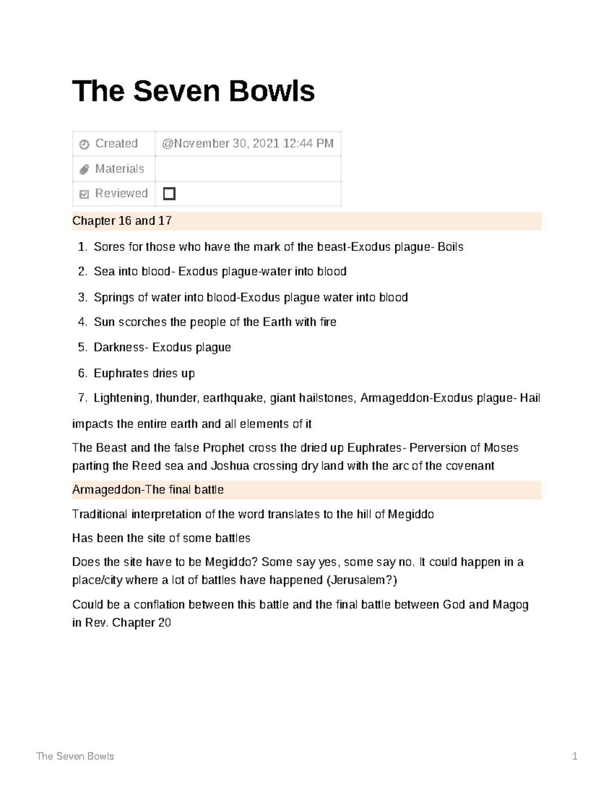 The Seven Bowls - Prof. Sander - The Seven Bowls 1 The Seven Bowls ...