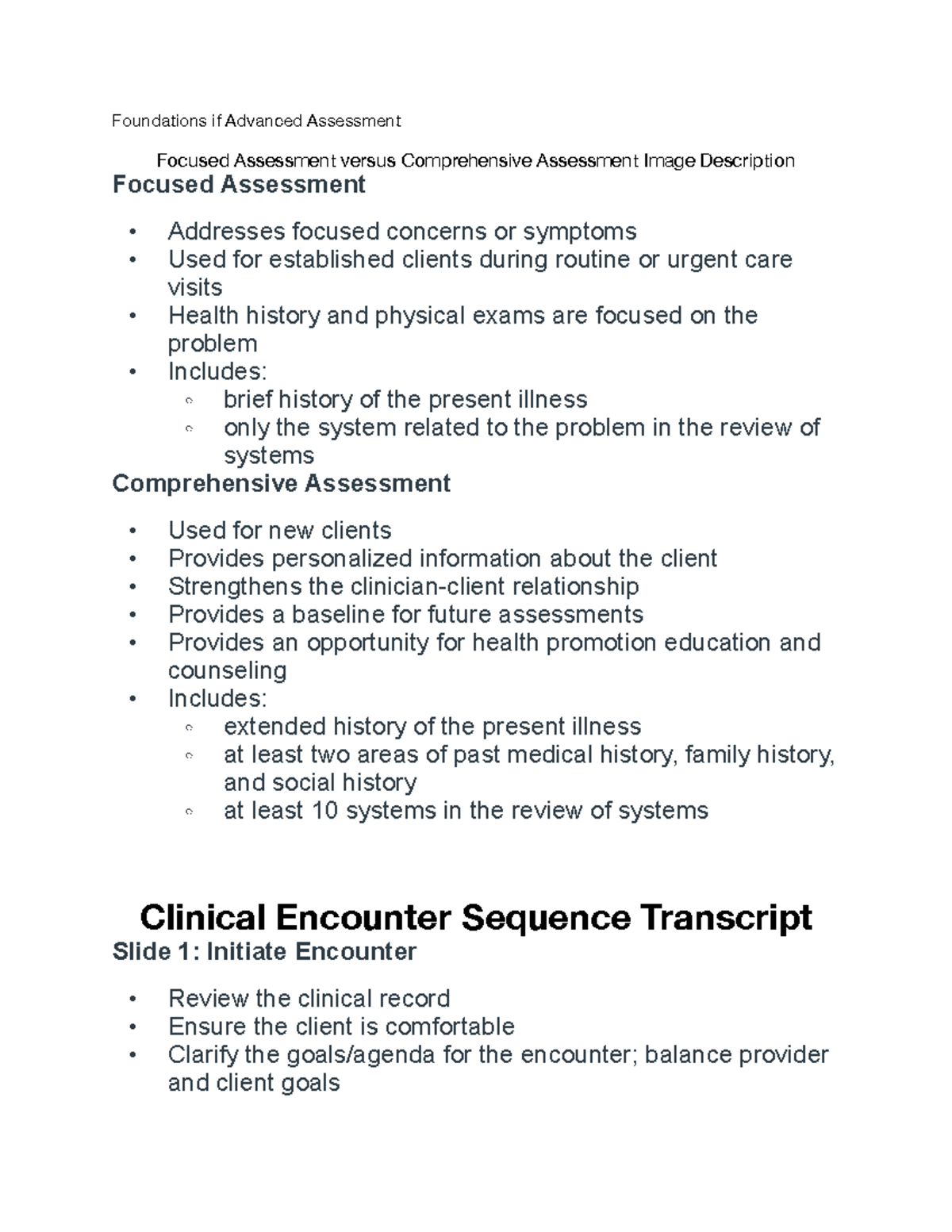 Adv Physical Assessment- Wk1 - Foundations if Advanced Assessment ...