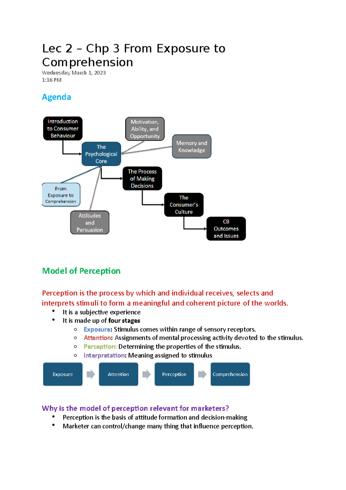 Consumer Behaviour Lec 2 – Chp 3 From Exposure to Comprehension - Lec 2 – Chp 3 From Exposure to ...