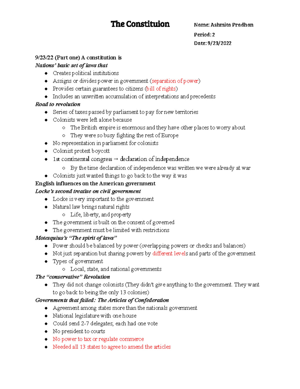 he Constituion - It talks about the constitution and what it does. It ...