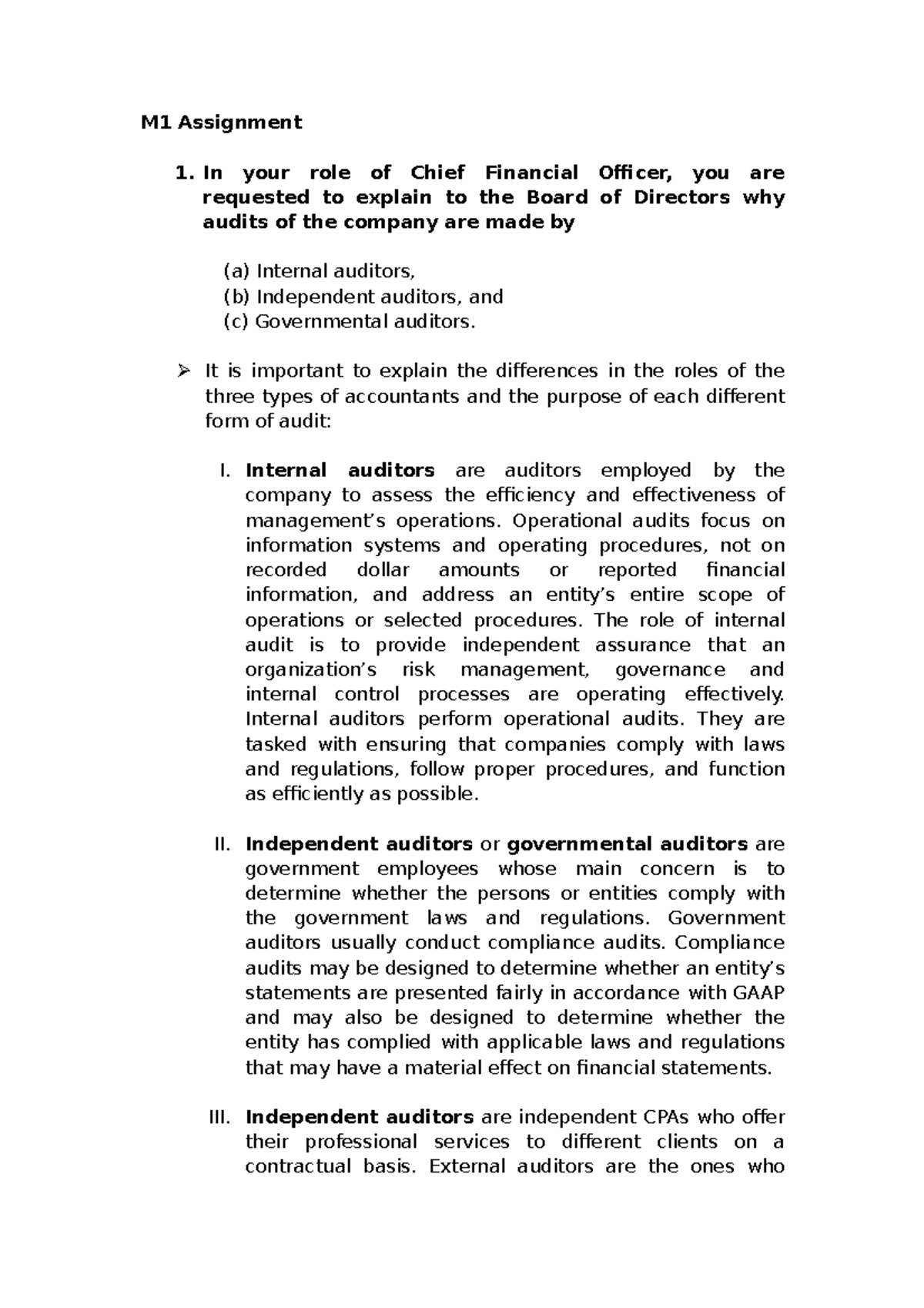 Group 32-3 - M1 Assignment Group Work - M1 Assignment In your role of ...