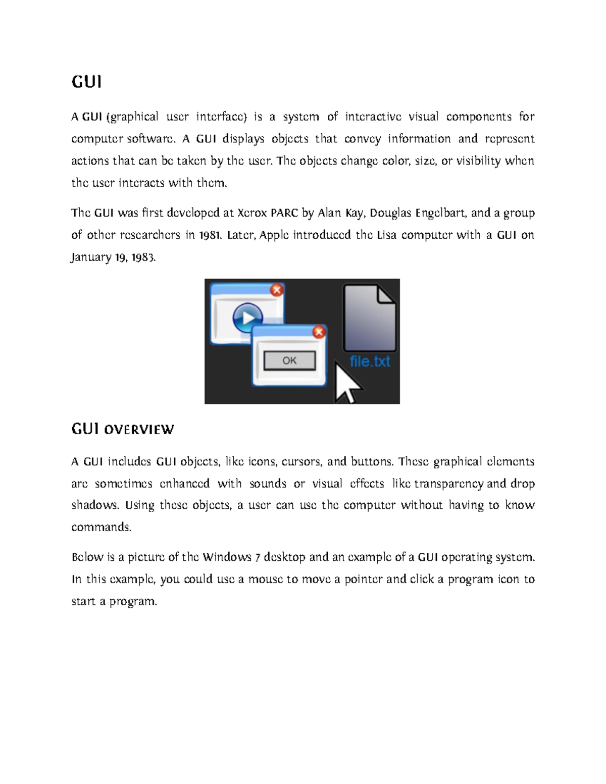 Gui 2 Descriptive Overview Of Graphical User Interface A Gui Graphical User Interface Is A