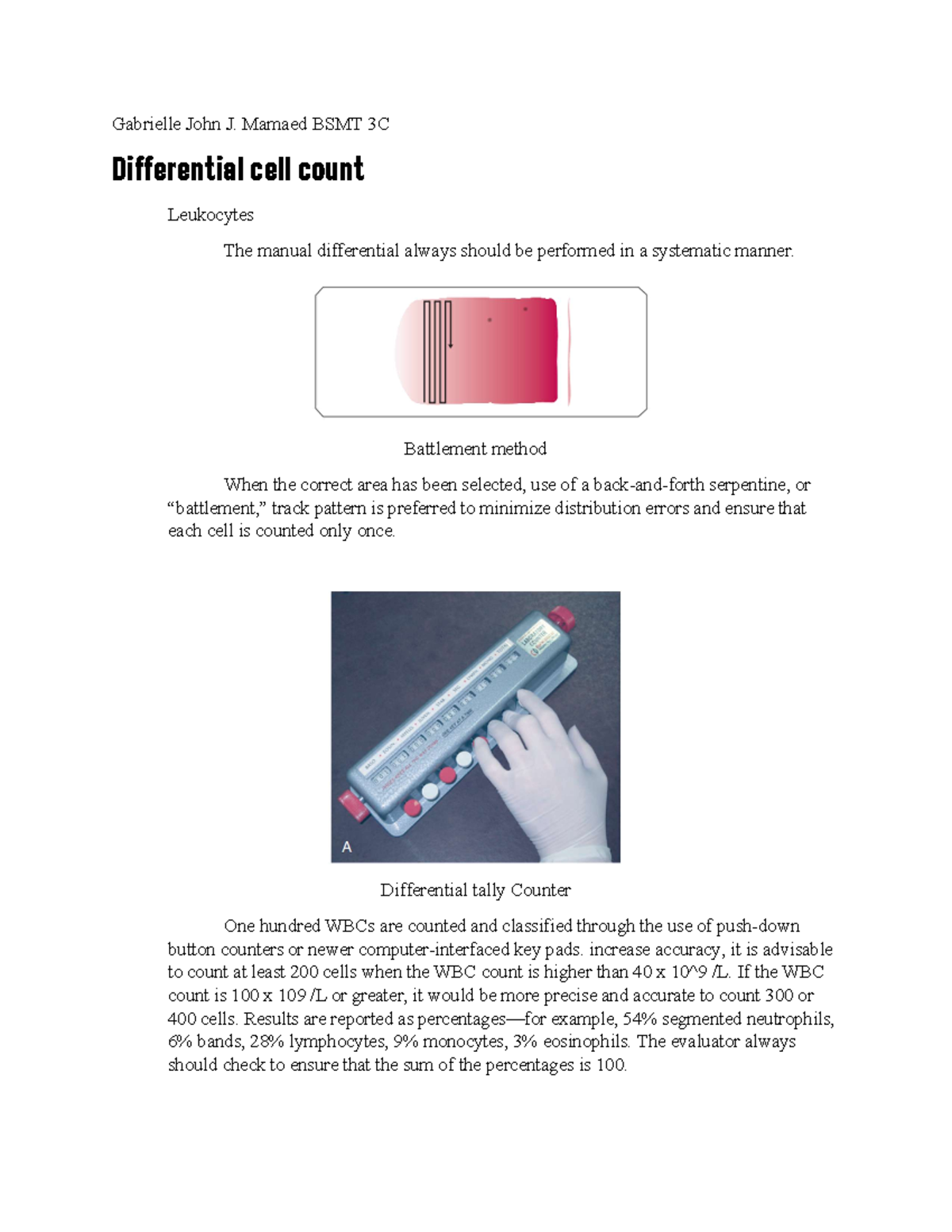 Mamaed, G. ACT 1 Hema 1 Midterm - Gabrielle John J. Mamaed BSMT 3C ...