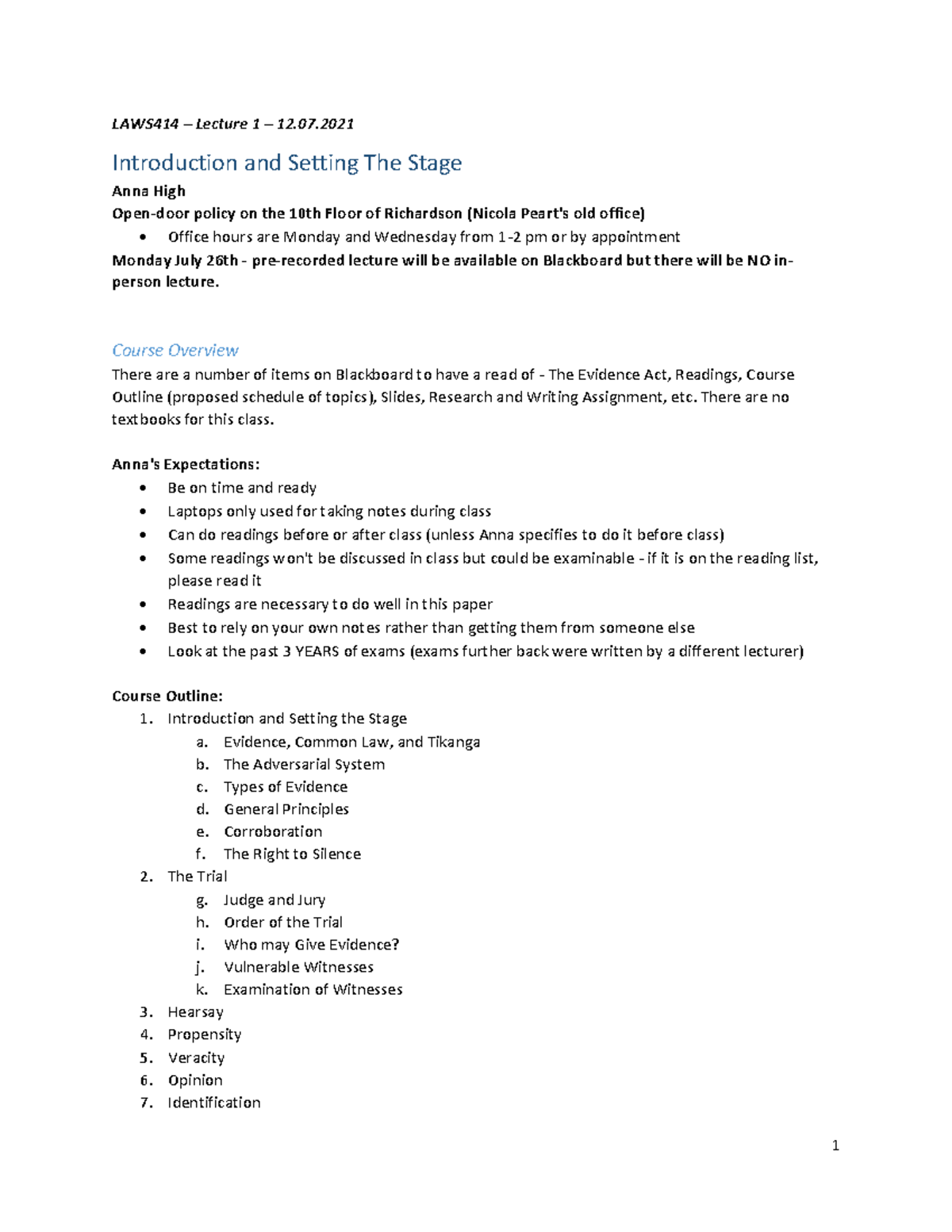 Lec 1 - Lecture notes for this paper. very helpful - LAWS414 – Lecture ...