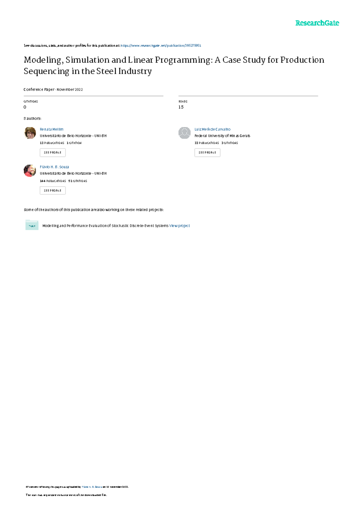 Modeling, Simulation and Linear Programming - A Case Study for Production Sequencing in the ...